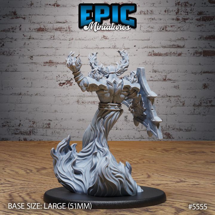 3D Printable Hellfire Elemental Magic / Burning Myrmidon / Flame Beast / Humanoid Fire Creature ...